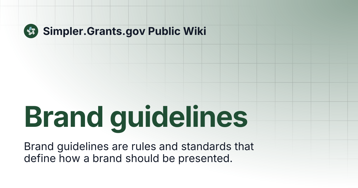 Brand guidelines | Simpler.Grants.gov Public Wiki