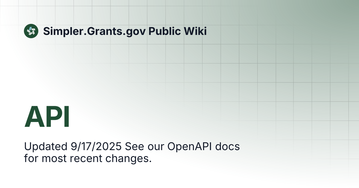 API | Simpler.Grants.gov Public Wiki